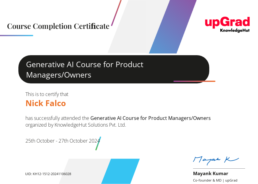 Nick Falco - Product/ Project/Program/Manager | LinkedIn