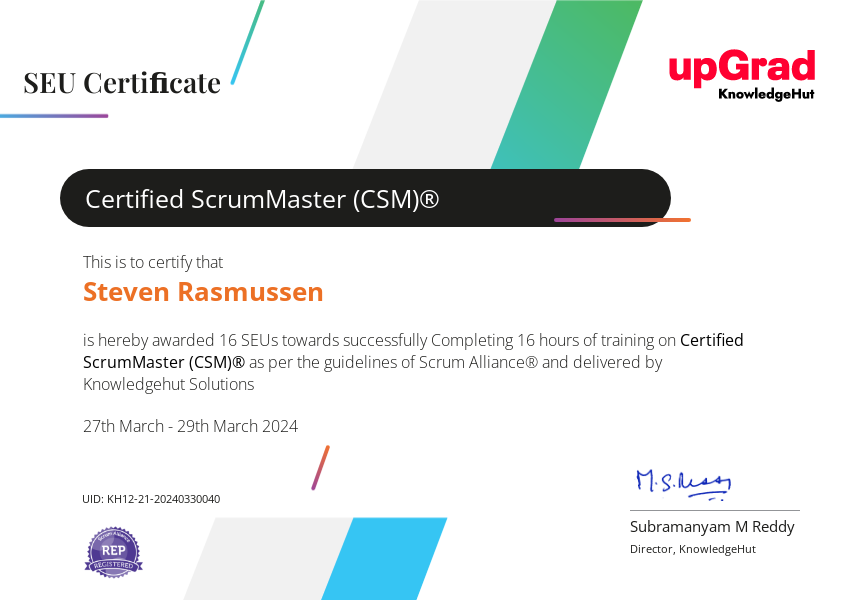 Steve Rasmussen CSM LSSYB - Colorado Technical University - Cincinnati ...